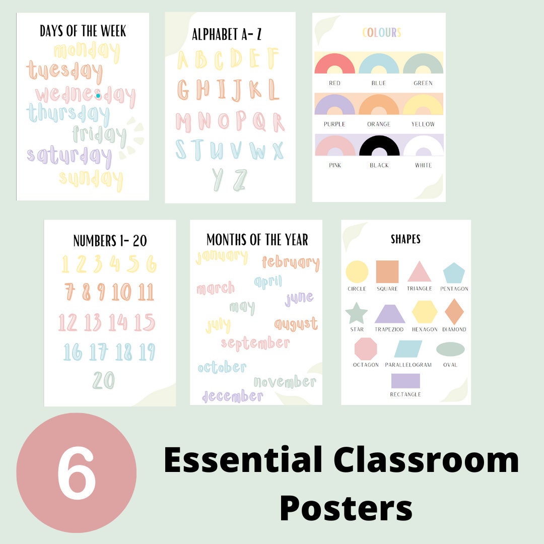 Alphabet Poster, Classroom Posters, Educational Posters, Classroom Art ...