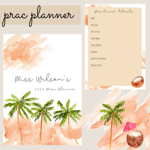 Prac Planner Pre Service Teacher Planner Practicum | Etsy