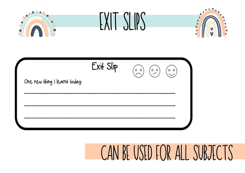Exit Slip, Early Finishers Activity, Assessment, Exit Ticket - Etsy