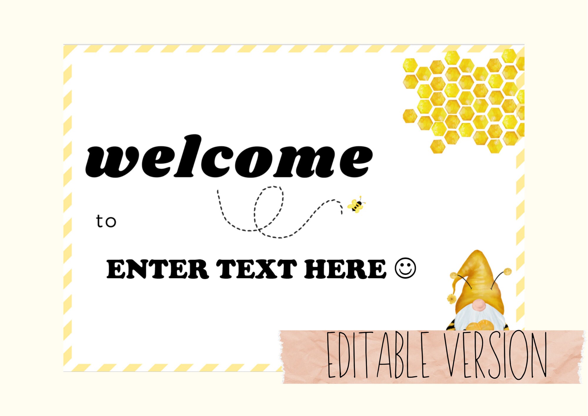 Gnome and Bee Theme Classroom Welcome to Our Classroom Sign, Classroom ...