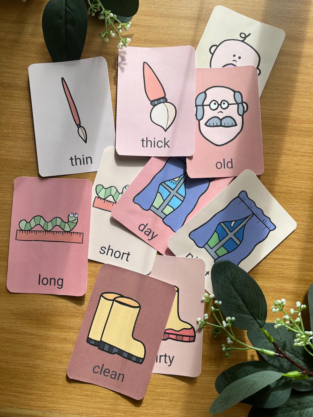 Antonyms Flashcard, Antonyms Memory Game, Literacy Game, Flashcard Game ...