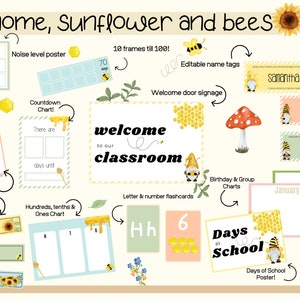 Bee Themed Classroom, Sunflower Classroom Decor, Gnomes Classroom ...