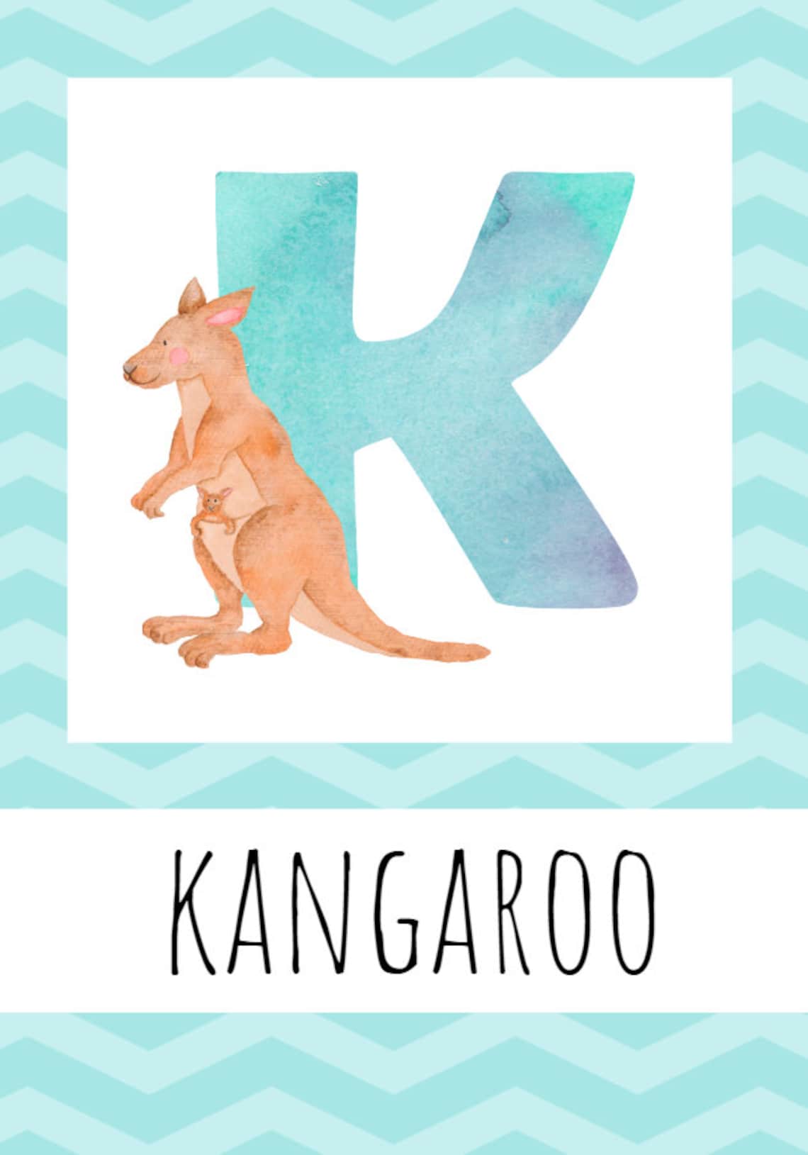 Animal Alphabet Poster Chevron Classroom Alphabet Animal Classroom ...