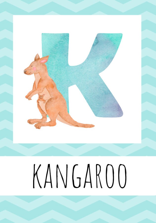 Animal Alphabet Poster - Chevron Classroom Alphabet - Animal Classroom ...