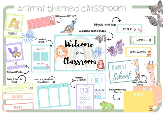 Animal Themed Classroom Animal Classroom Classroom Decor | Etsy