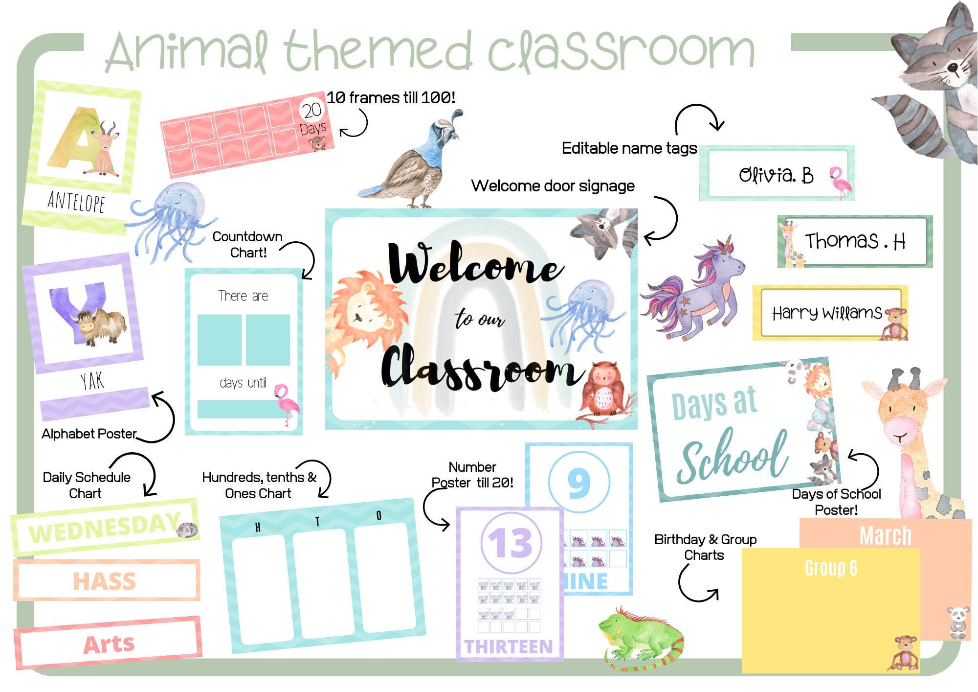 Animal Themed Classroom, Animal Classroom, Classroom Decor, Alphabet ...