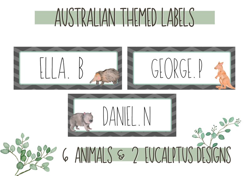 Editable Classroom Name Tags | Australian Animal Classroom Labels ...