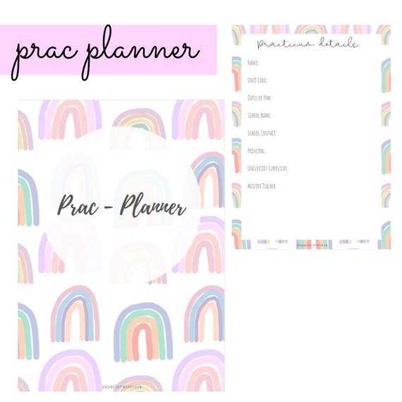 Prac Planner Pre Service Teacher Planner Practicum | Etsy