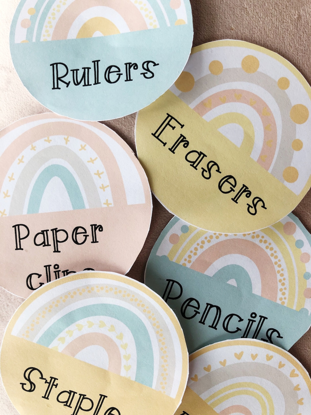 Pastel Boho Rainbow Editable Label, Editable Label, Rainbow Editable ...