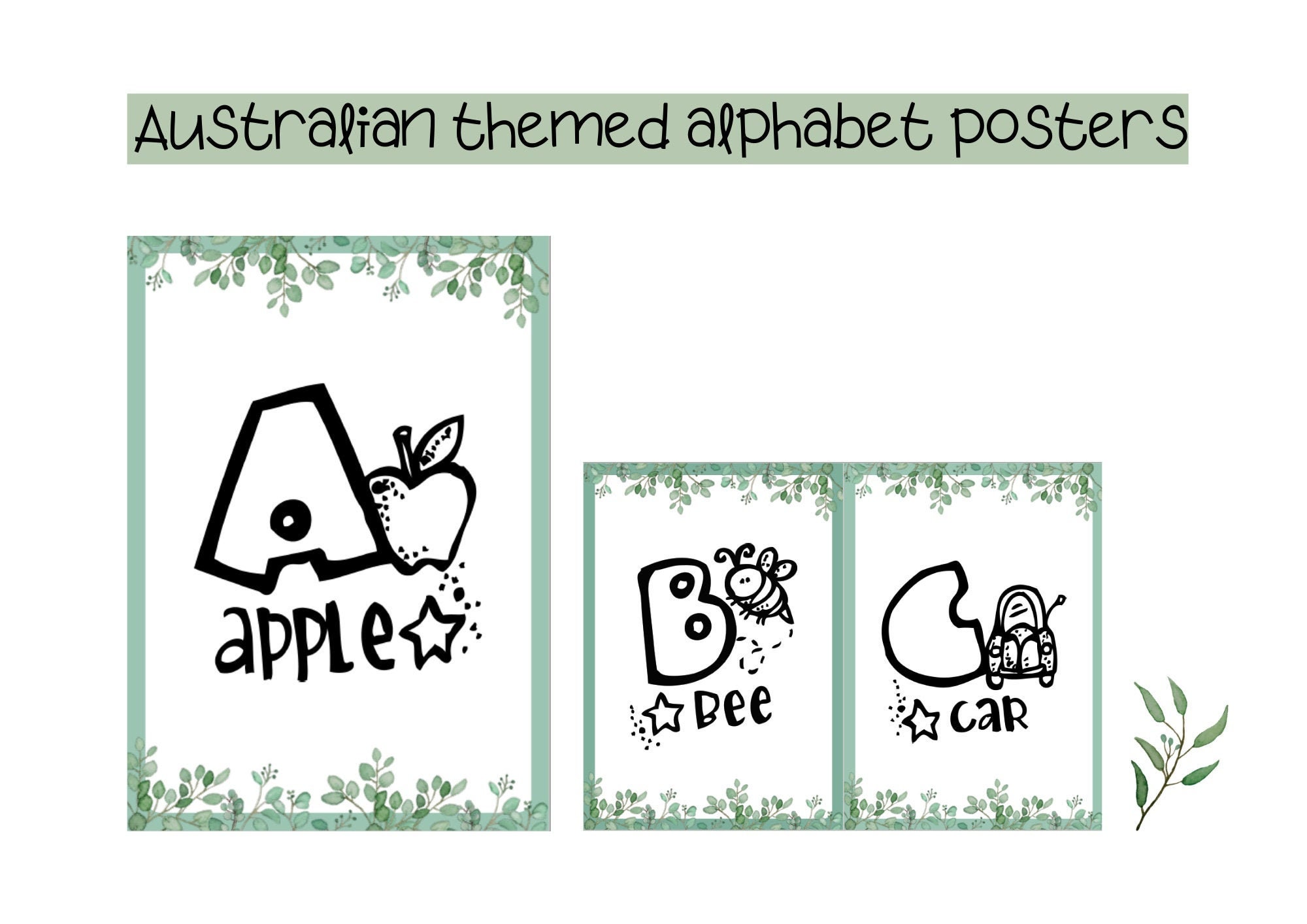 Australian Animal Themed Alphabet Poster , Australian Animal Themed ...