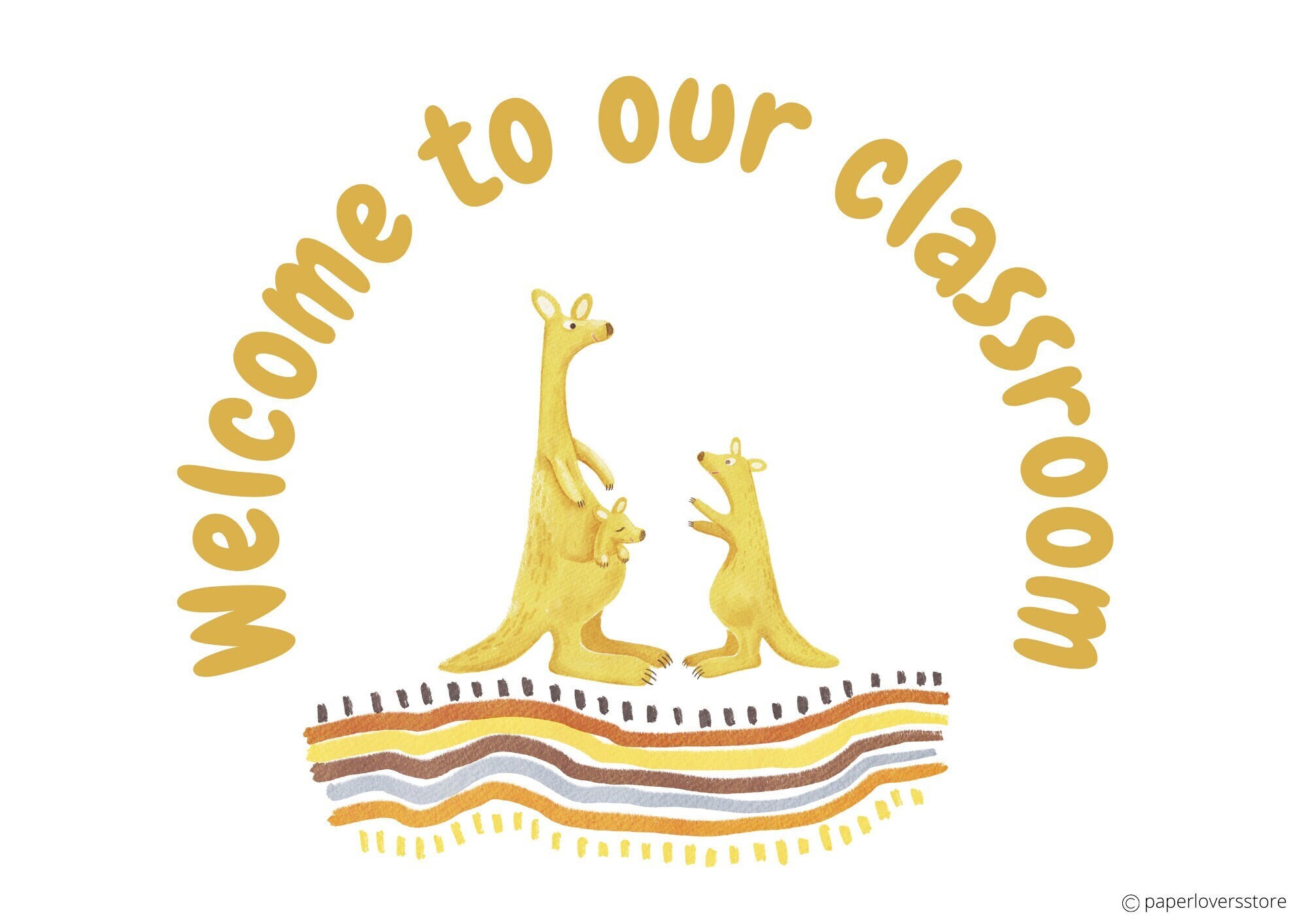 Australian Outback Themed Welcome Sign. Kangaroo Classroom Sign ...