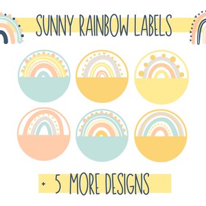 Pastel Boho Rainbow Editable Label, Editable Label, Rainbow Editable ...
