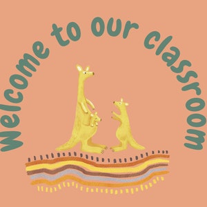Australian Outback Themed Welcome Sign. Kangaroo Classroom Sign ...