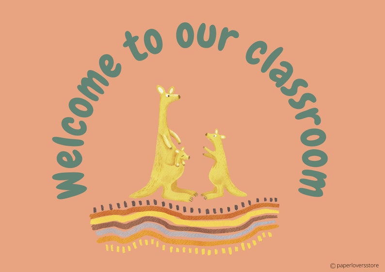 Australian Outback Themed Welcome Sign. Kangaroo Classroom Sign ...