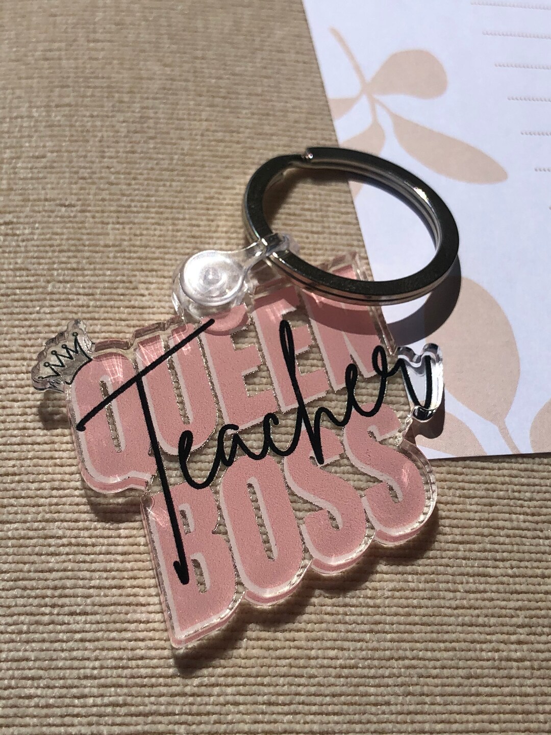Teacher Keychain, Acrylic Teacher Keychain, Acrylic Keychain, Boss ...