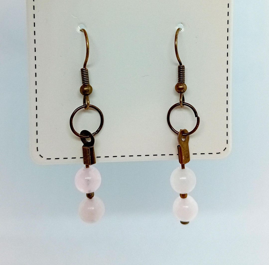 Rose Quartz Gemstone Earrings for Her - Etsy