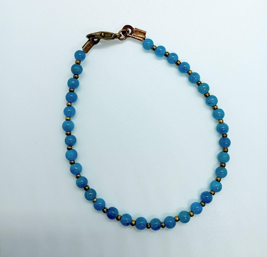 Jewelry for Her Birthday Gemstones Blue Apatite Bracelet Gift - Etsy