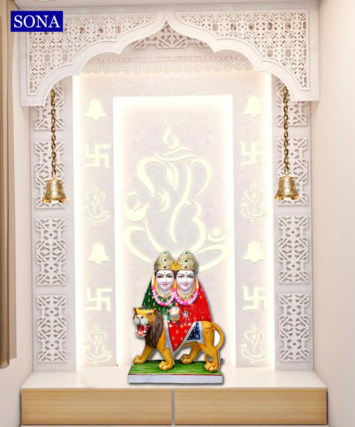 Marble Chamunda Mata Statue. Goddess Chamunda Statue, Chamunda Moorti ...