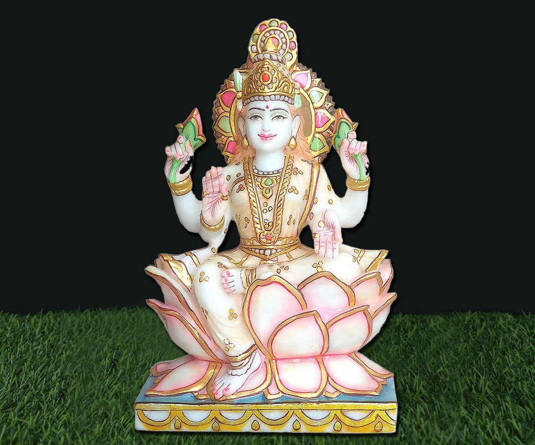 White Marble Laxmi Statue Marble Lakshmi Statue Marble Laxmi - Etsy