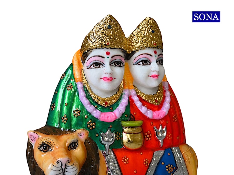 Goddess Chamunda Mata Statue 12", Marble Chamunda Maa Statue Murti ...