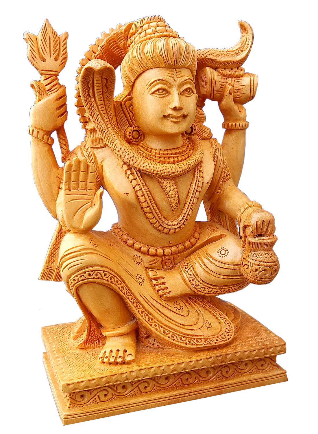 Wooden Shiv Idol, Wooden Shiva Statue, Wooden Shankar Idol, Wooden ...