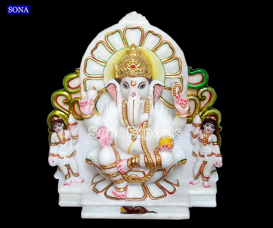 Marble Riddhi Siddhi Ganesh Idol Statue Ganesh Statue Moorti Ganpati ...
