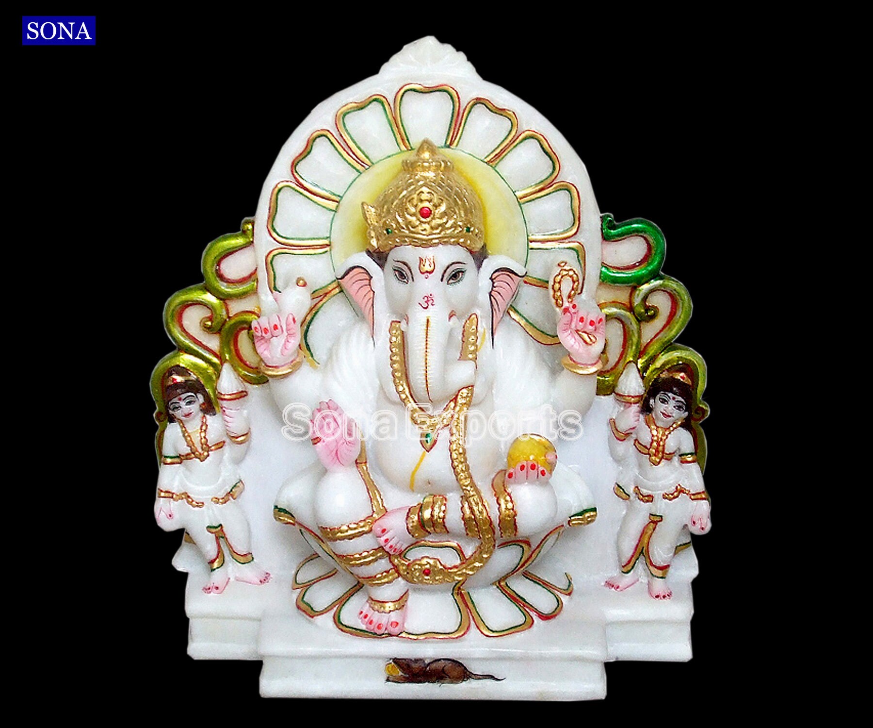Marble Riddhi Siddhi Ganesh Idol Statue Ganesh Statue Moorti Ganpati ...