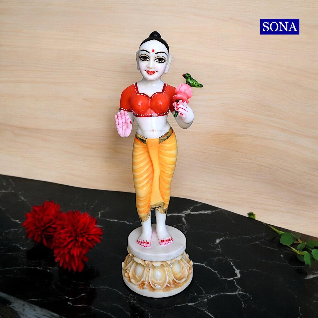 18 Inch Marble Srimati Vrinda Devi Idols, Vrinda Devi Statue, Vrinda Devi Moorti, Marble Tulsi ...