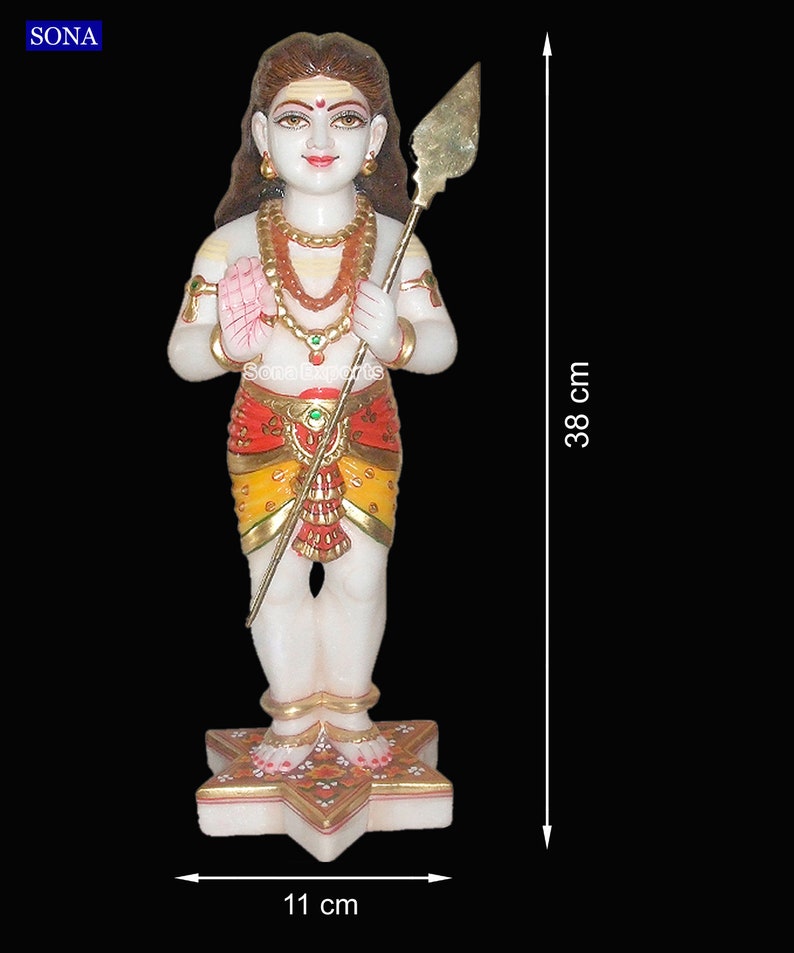 Buy 15 Inch White Marble Murugan Statue, Lord Murugan Statue, Murugan ...