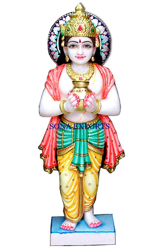 White Marble Kuber Statue Moorti Dhan Kuber Idols Kuberan | Etsy