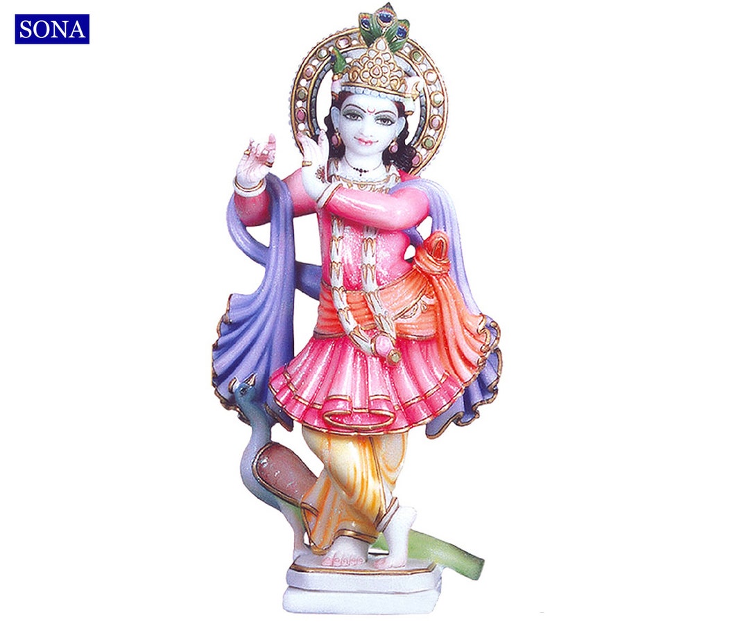 White Marble Krishna Statue, Marble Krishna Idol, Marble Krishna Moorti ...