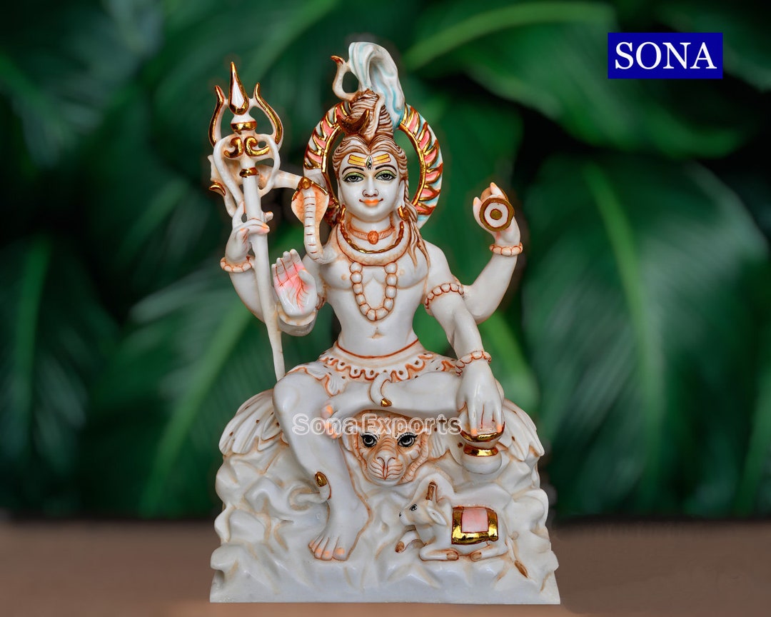 Shiva Statue 18 Inch, Cultured Marble Shiva Shankar Mahadev Statue Idol ...