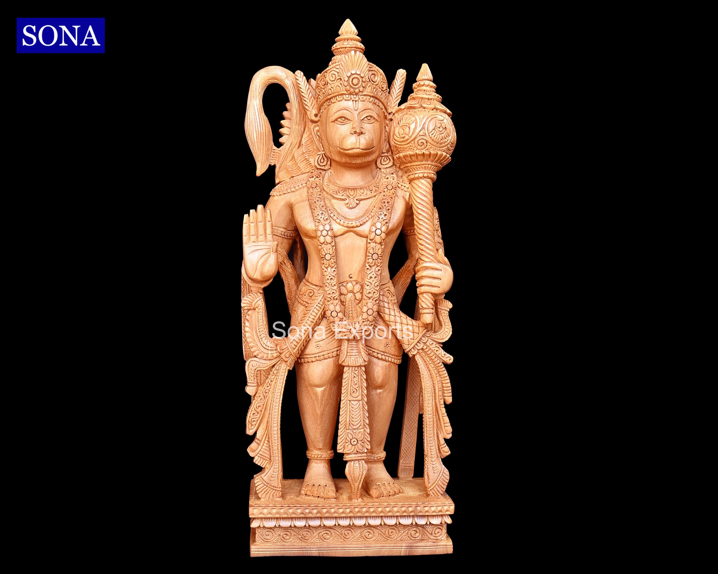 Wooden Hanuman Idols, Wooden Hanuman Statue, Wooden Bajrangbali ...