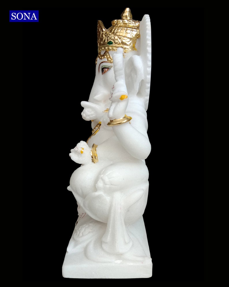 Pure White Marble Ganesh Statue Idols Moorti Murthi Ganesha - Etsy