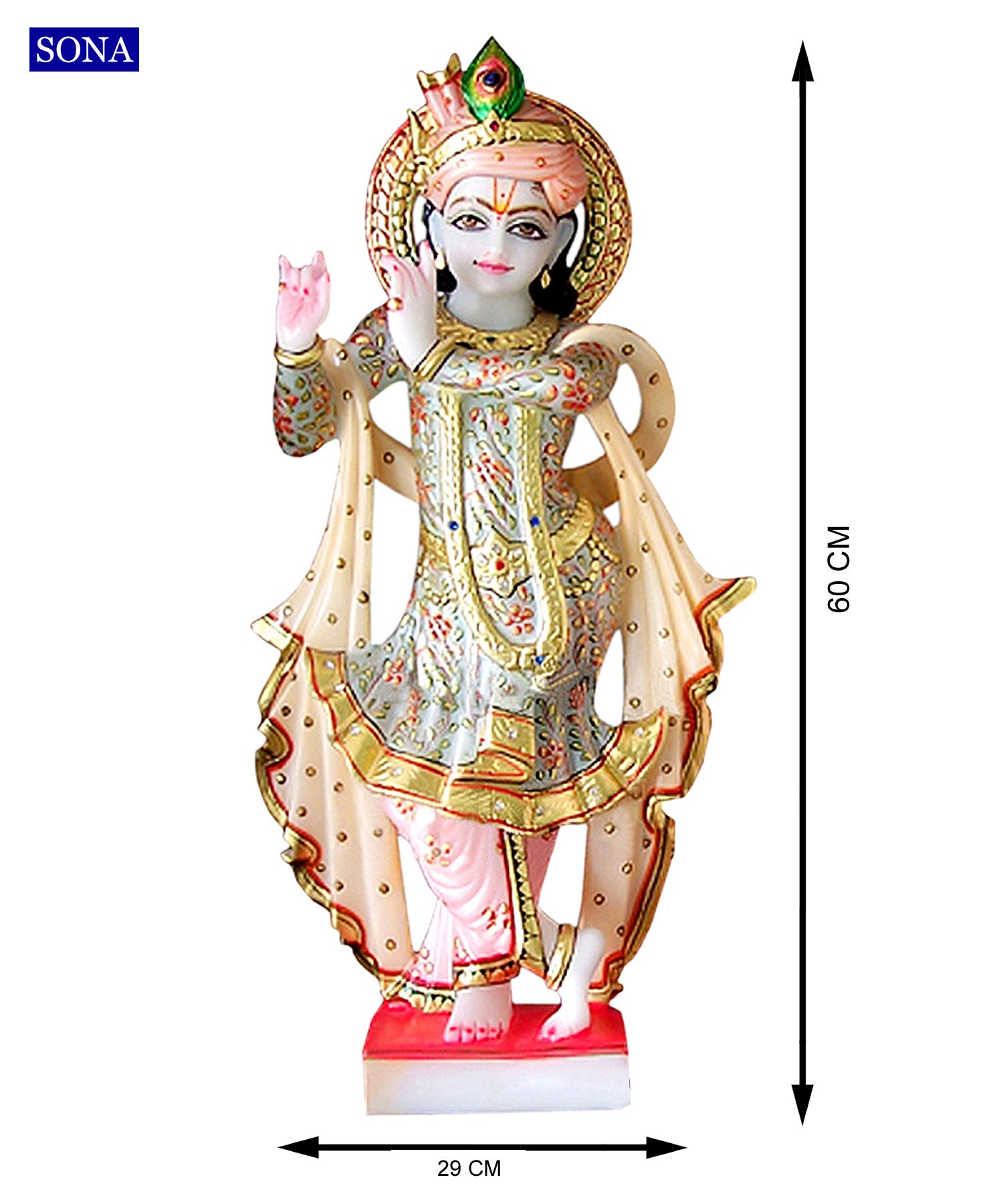 White Marble Krishna Statue Krishan Murti Idols Moorti Sangmarmar ...