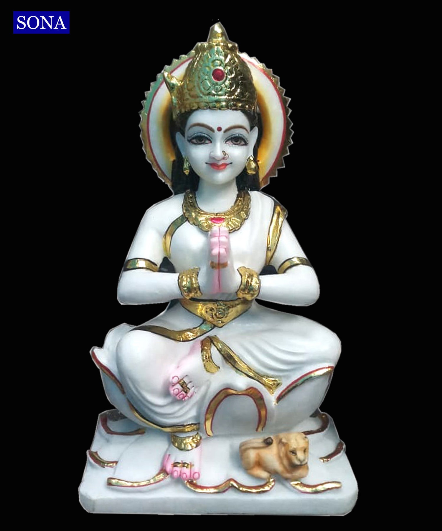 White Marble Parvati Statue, Marble Parvati Idol, Parvati Moorti, Hindu ...