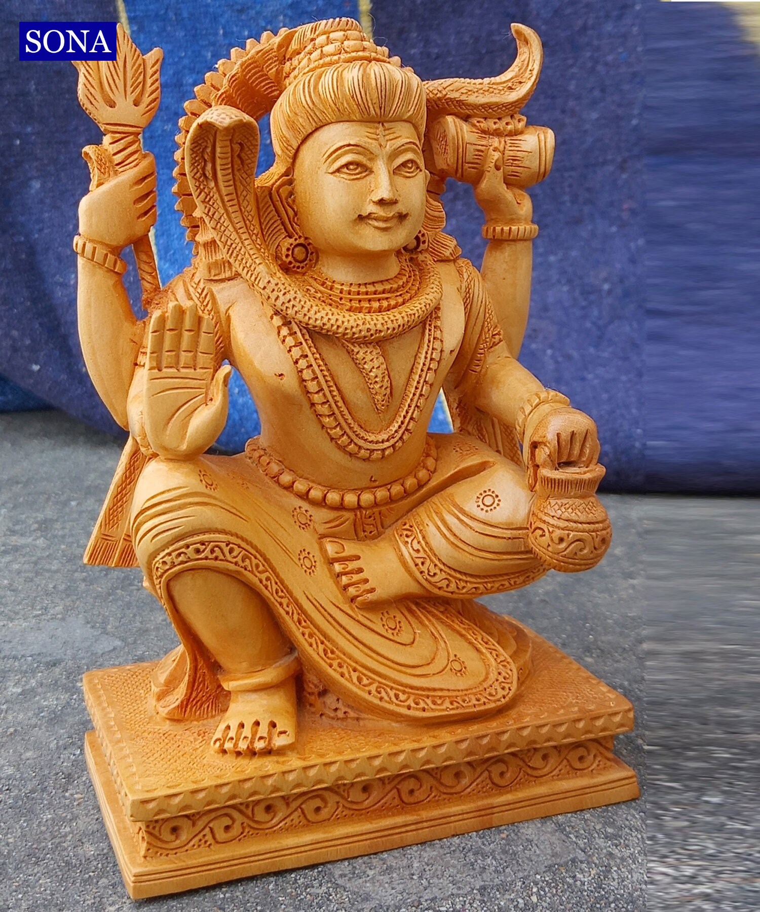 Wooden Shiva Idol, Wooden Shiv Idol, Wooden Shankar Idol, Wooden Shiv ...
