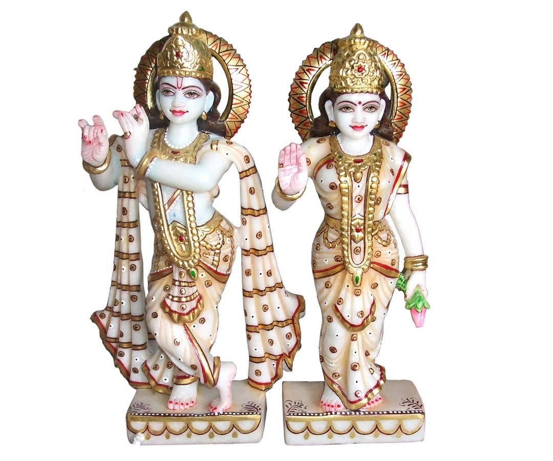 12 Inch Marble Radha Krishna Statue, Marble Radha Krishna Idol, Radha ...