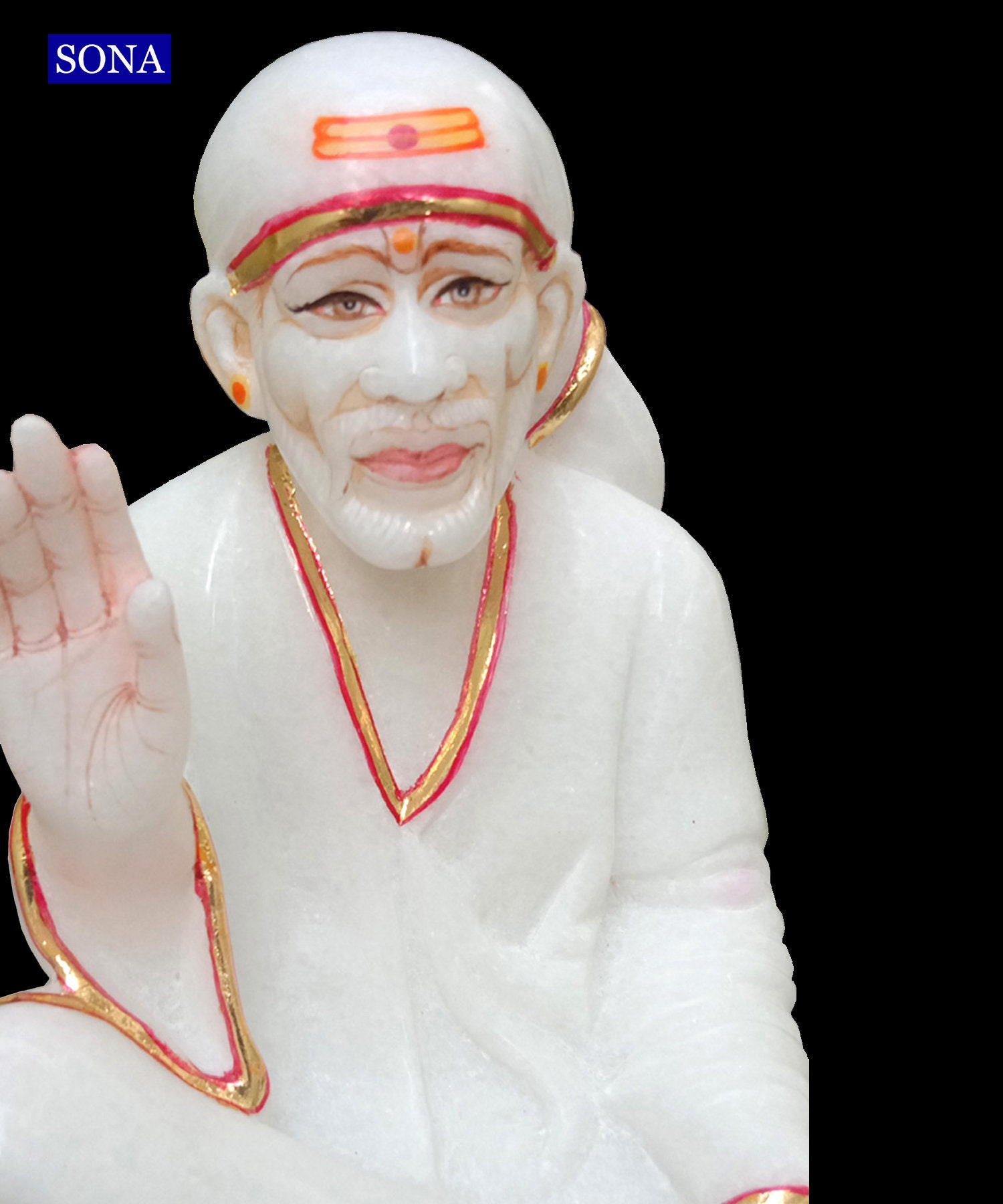 White Marble Saibaba Statue Idols Moorti Sculpture, Shirdi Sai Baba ...