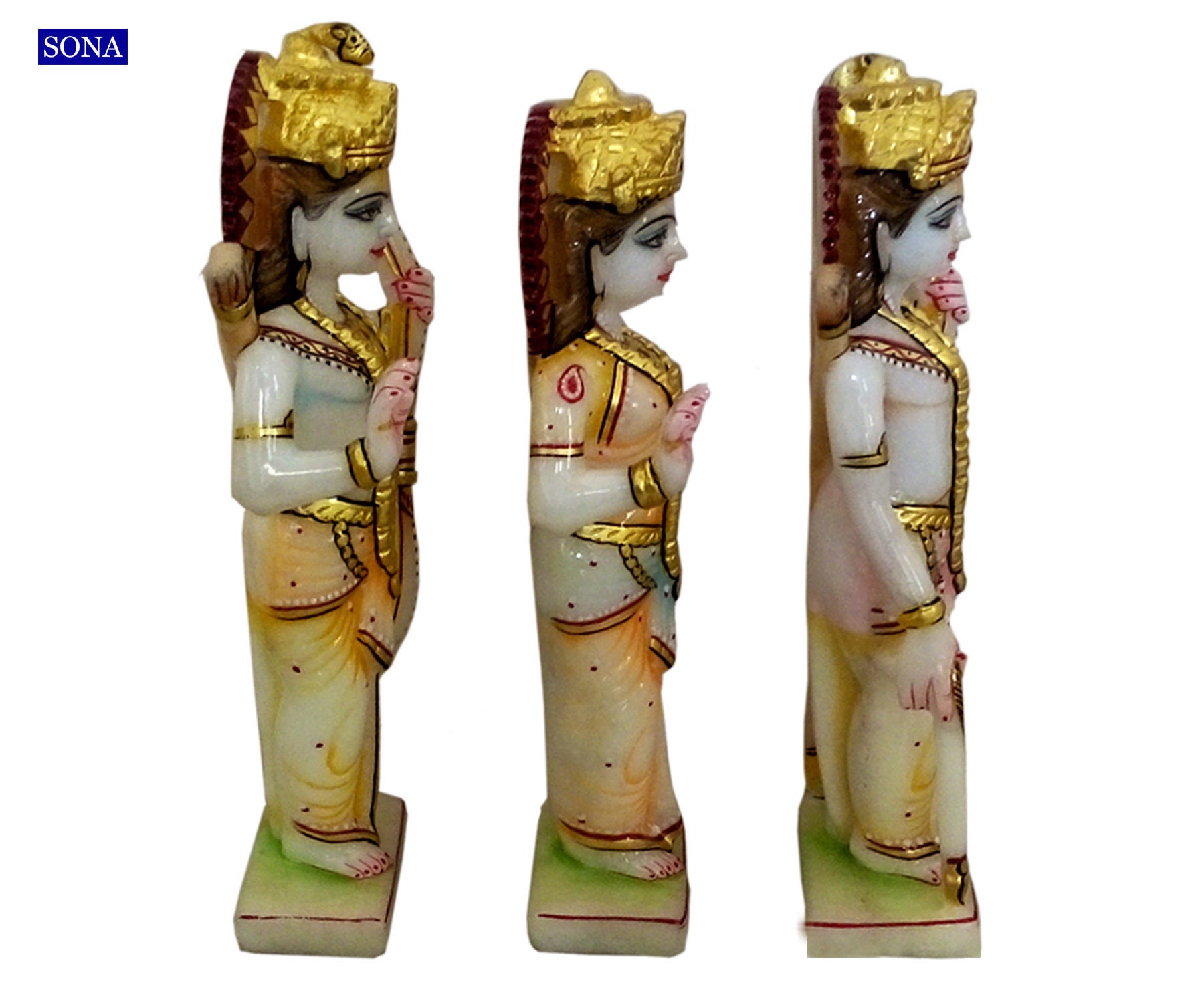 White Marble Ram Darbar Statue, Marble Rama Sita Idols, 9 Inch Ram ...