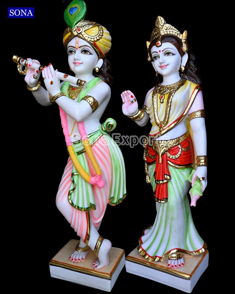 White Radha Krishna Idol Statue Moorti Cultured Marble Radha - Etsy