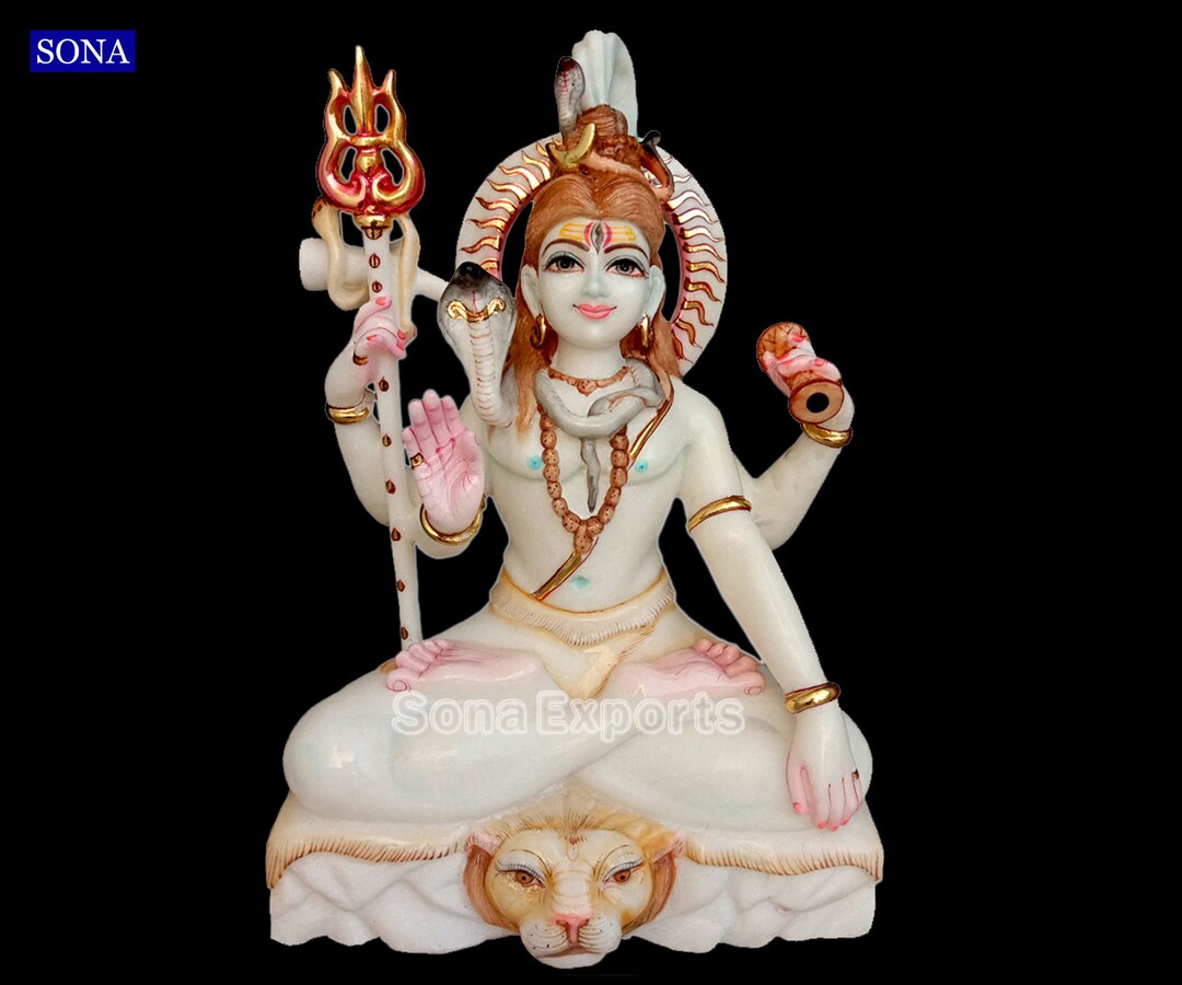 White Marble Shiva Statue Idol Moorti, Shankar Statue Idols Moorti ...