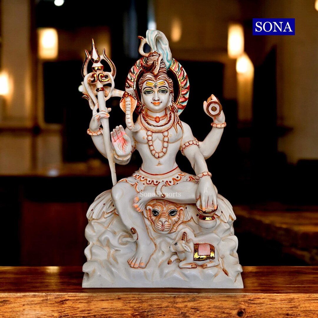 Shiva Statue 18 Inch, Cultured Marble Shiva Shankar Mahadev Statue Idol ...