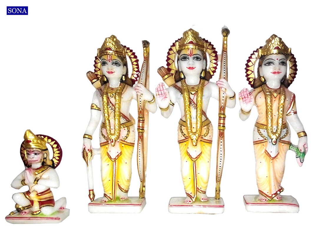White Marble Ram Darbar Statue, Marble Rama Sita Idols, 9 Inch Ram ...