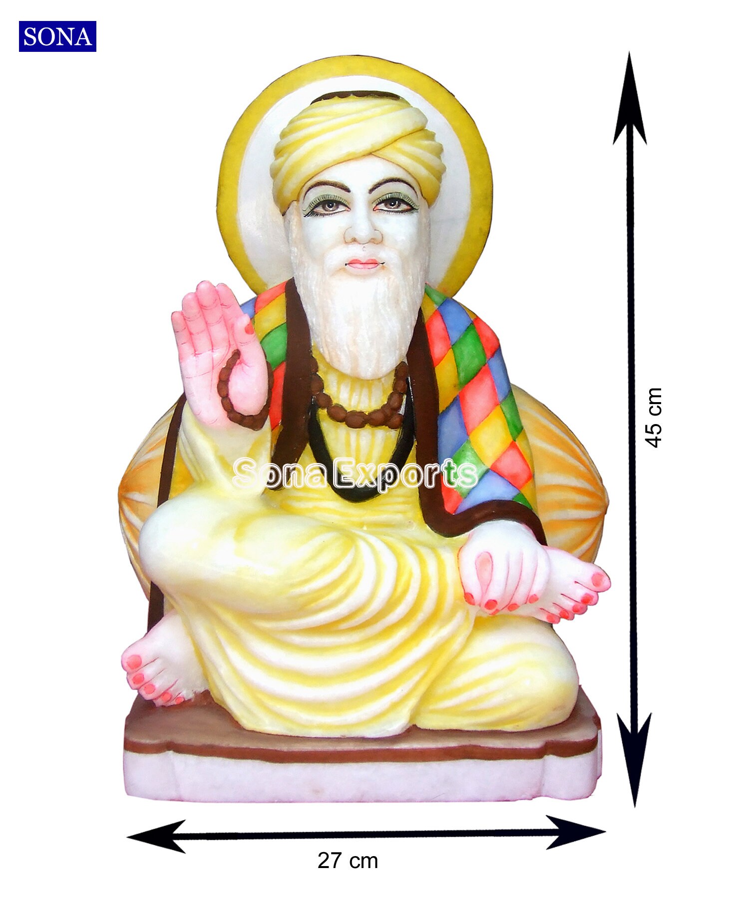 White Marble Guru Nanak Dev Statue, Marble Guru Nanak Statue, Nanak Dev ...
