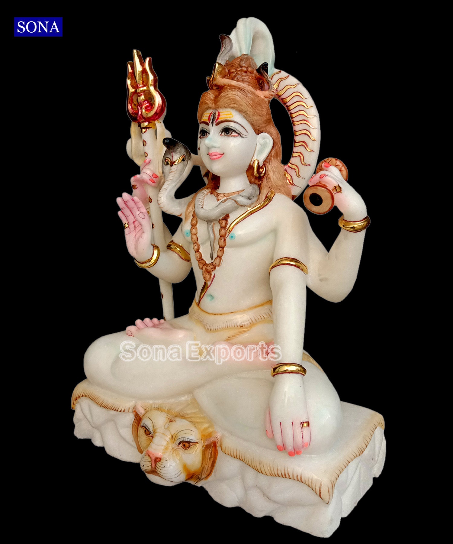 White Marble Shiva Statue Idol Moorti, Shankar Statue Idols Moorti ...