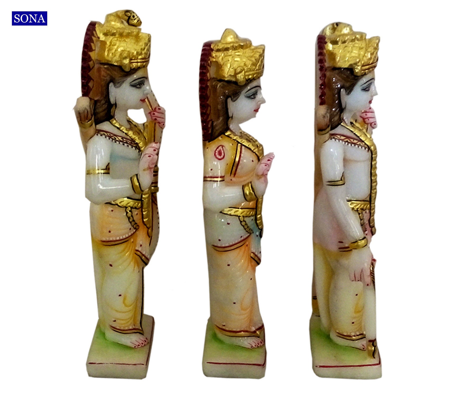White Marble Ram Darbar Statue, Marble Rama Sita Idols, 9 Inch Ram ...