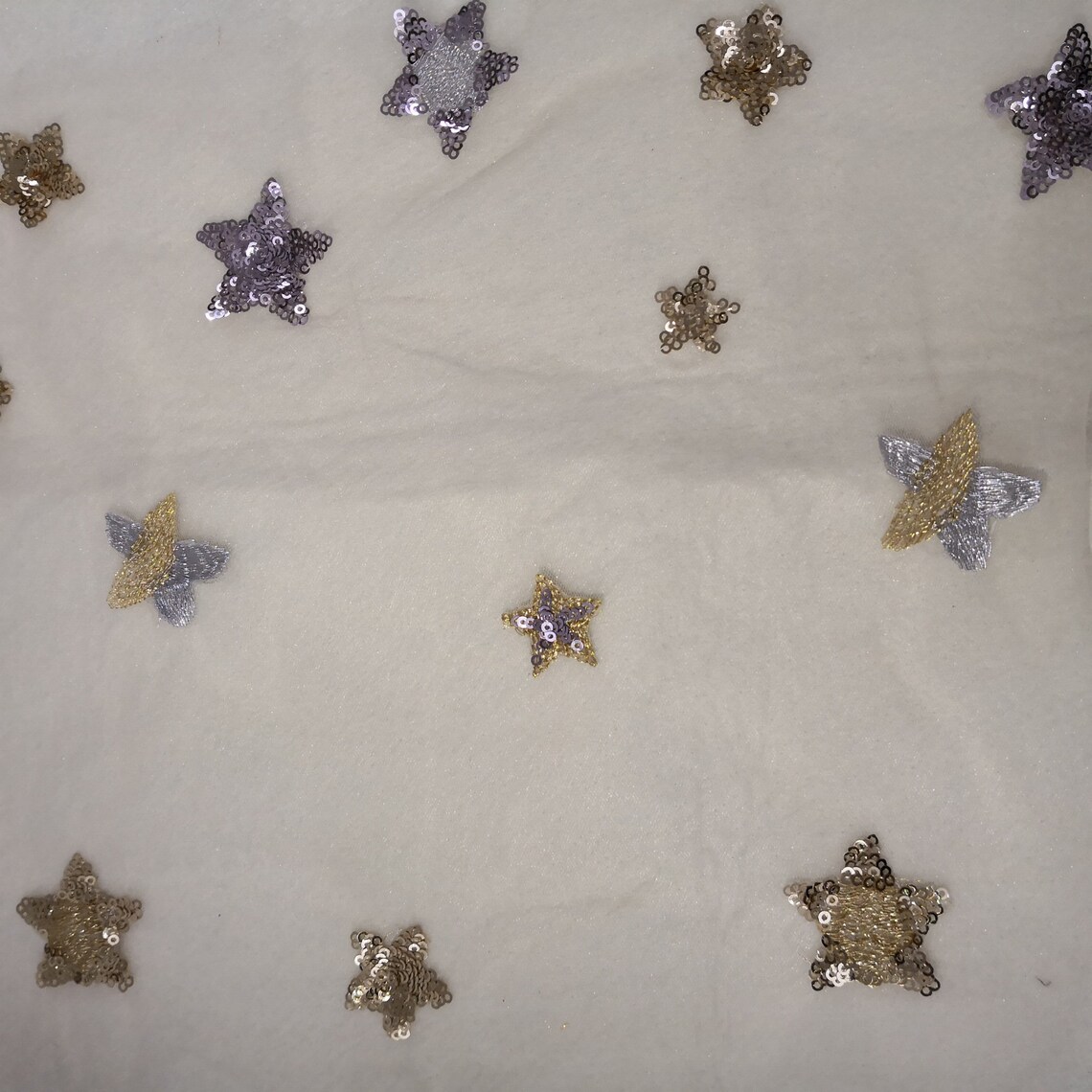 Star Sequin Embroidery Lace Fabric By The YardBridal Wedding | Etsy