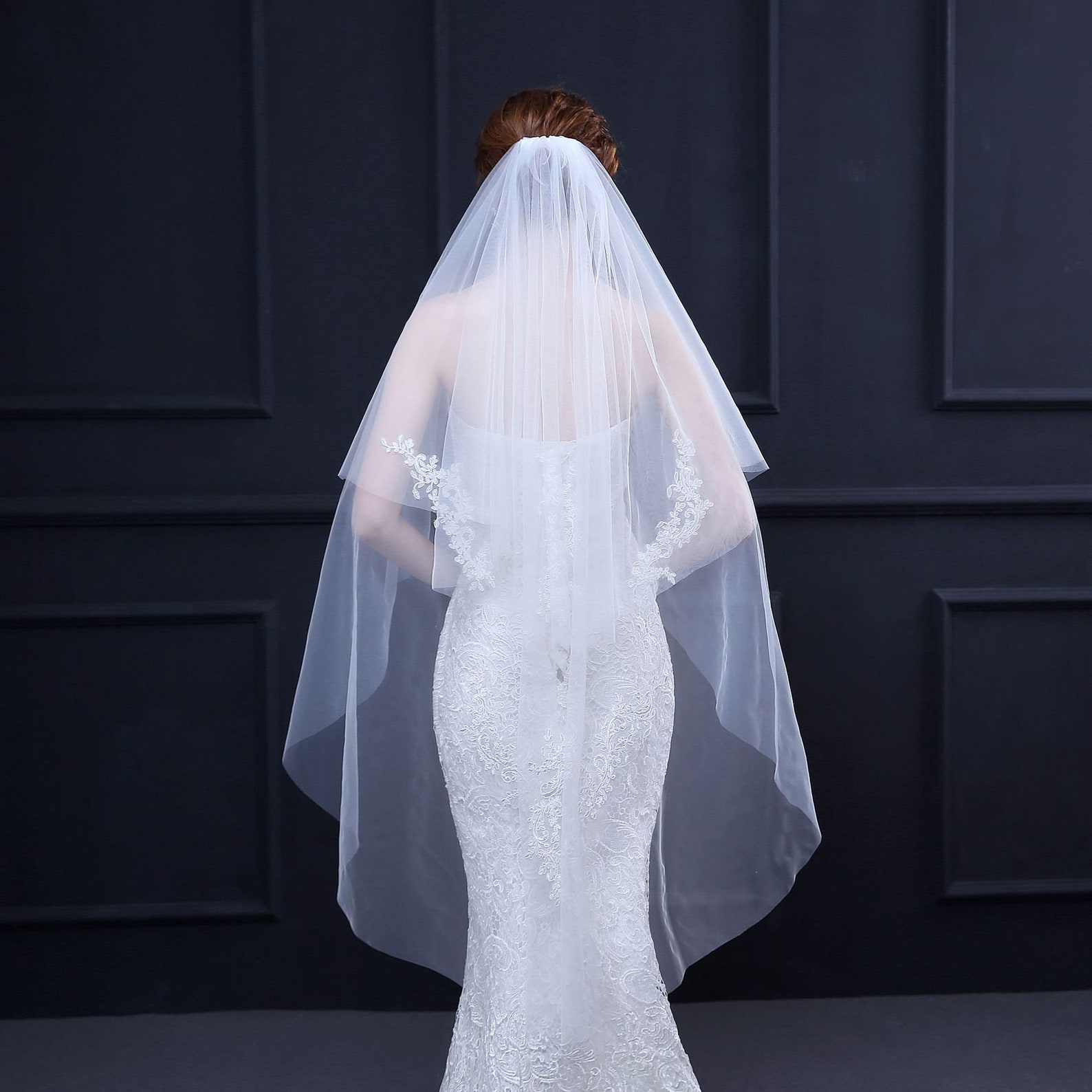 Ivory/white Elegant Cathedral Bridal Wedding Veillace Veil - Etsy