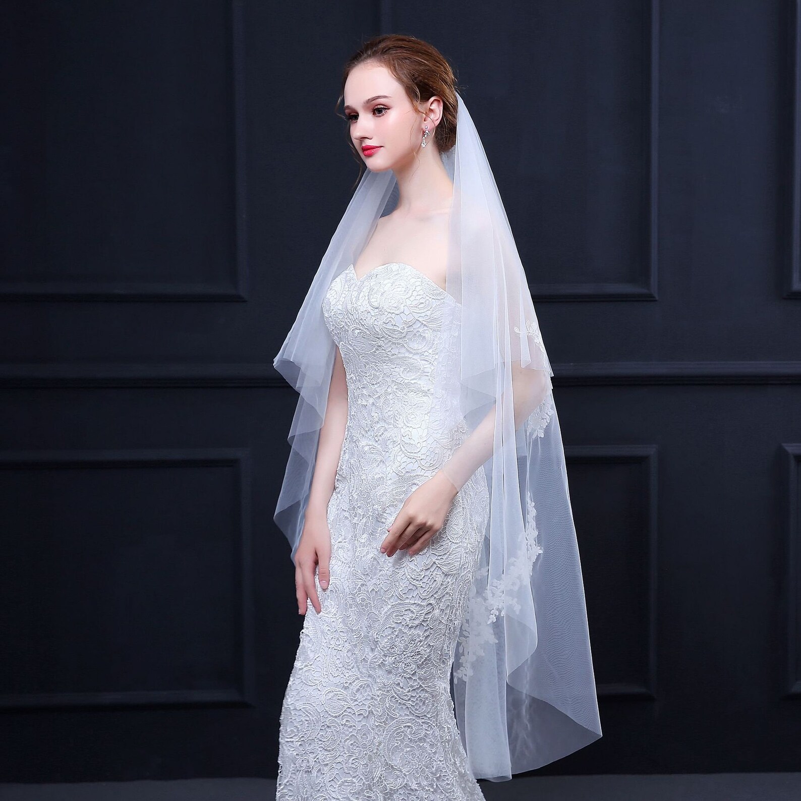 Ivory/white Elegant Cathedral Bridal Wedding Veillace Veil - Etsy